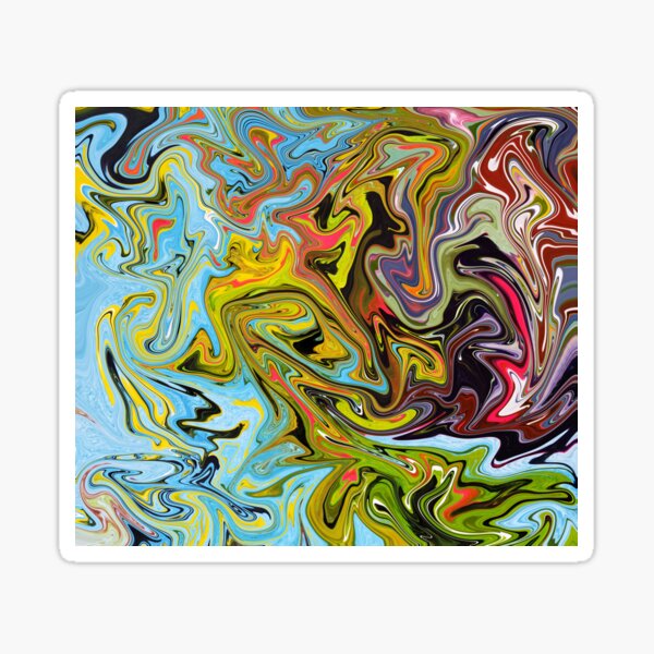 "Beautiful Multi Color mixed Liquid Marble design" Sticker for Sale by ...