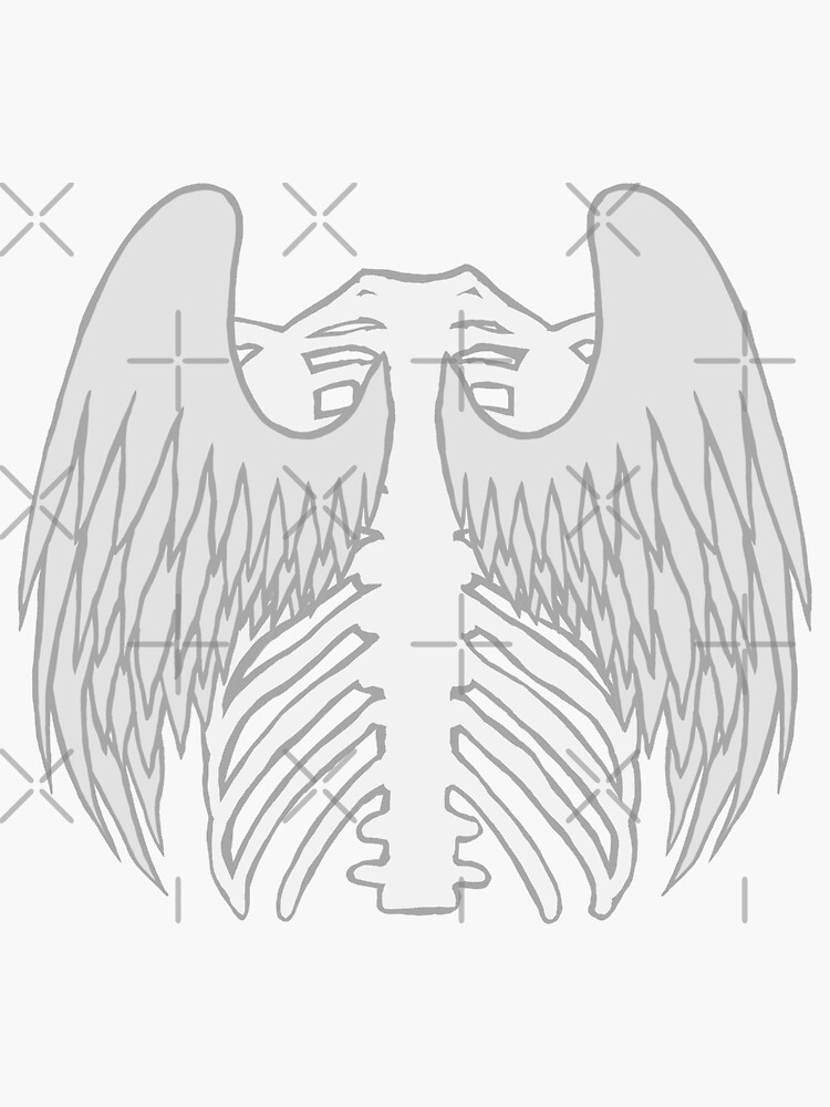 "Rib Cage with Wings" Sticker for Sale by emlyscdesigns | Redbubble