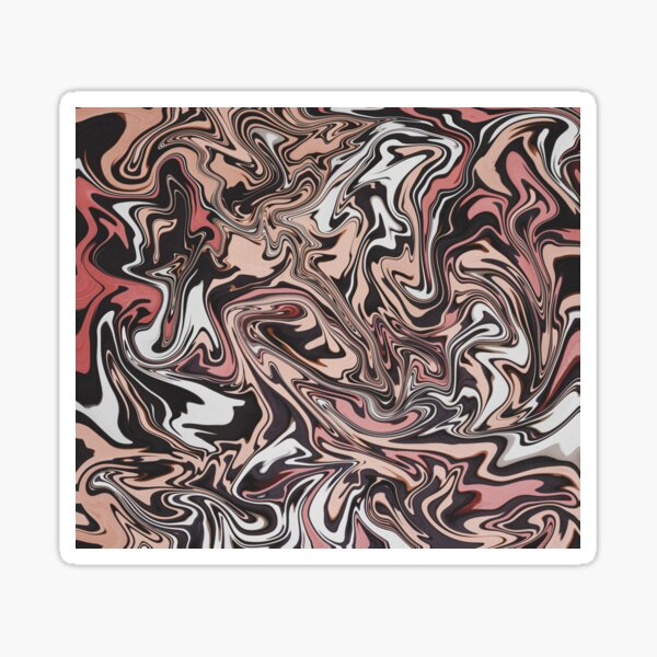 "Beautiful White Beige Red Color mixed Liquid Marble design" Sticker ...