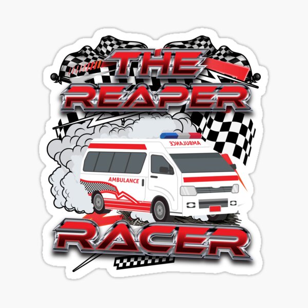 "The Reaper Racer" Sticker for Sale by famousindenmark | Redbubble