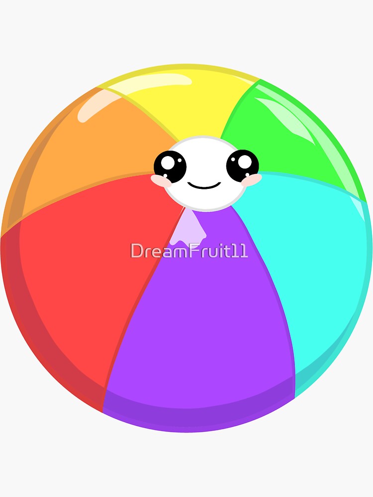 "Kawaii Beach Ball Artwork" Sticker for Sale by DreamFruit11 | Redbubble