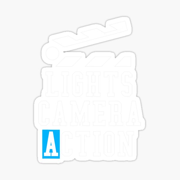 "Lights Camera Action Clapper Board Film Crew Director" Sticker for ...