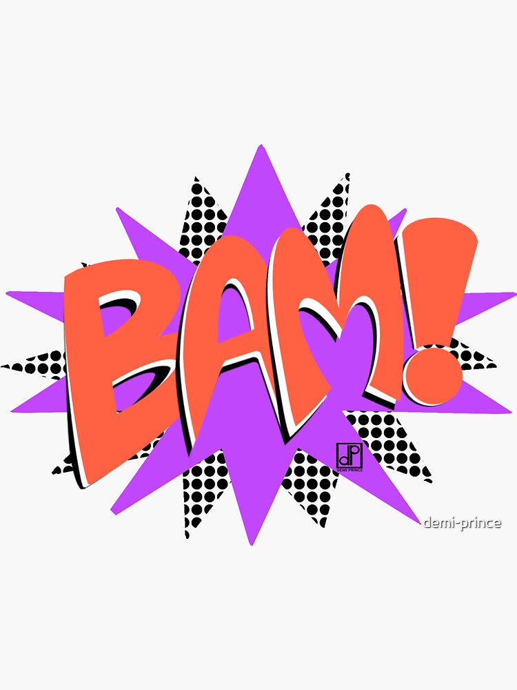 "Bam!" Sticker for Sale by demi-prince | Redbubble