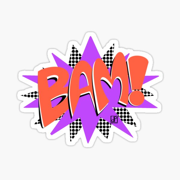 "Bam!" Sticker for Sale by demi-prince | Redbubble