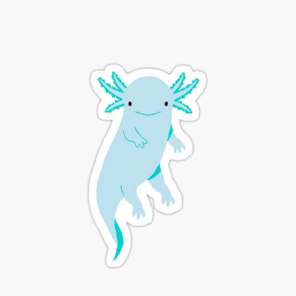"Blue Axolotl" Sticker for Sale by redstoneofaja | Redbubble