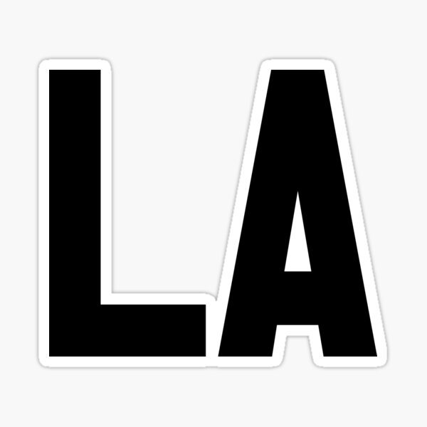 "LA " Sticker for Sale by MadEDesigns | Redbubble