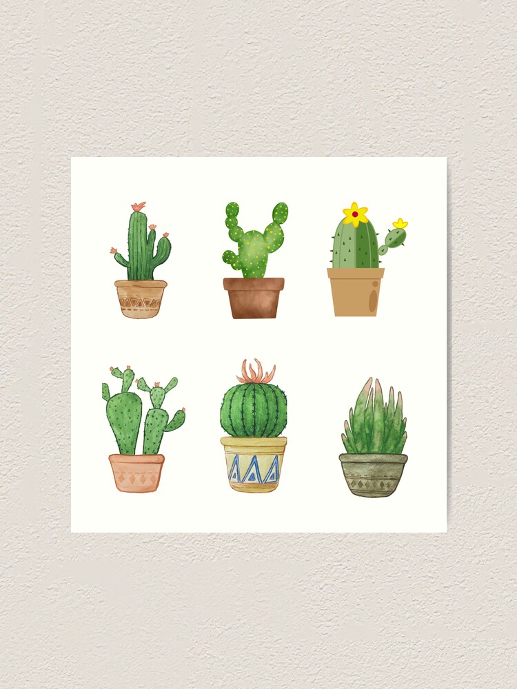 "Cactus sticker pack" Art Print for Sale by raftel-ai | Redbubble