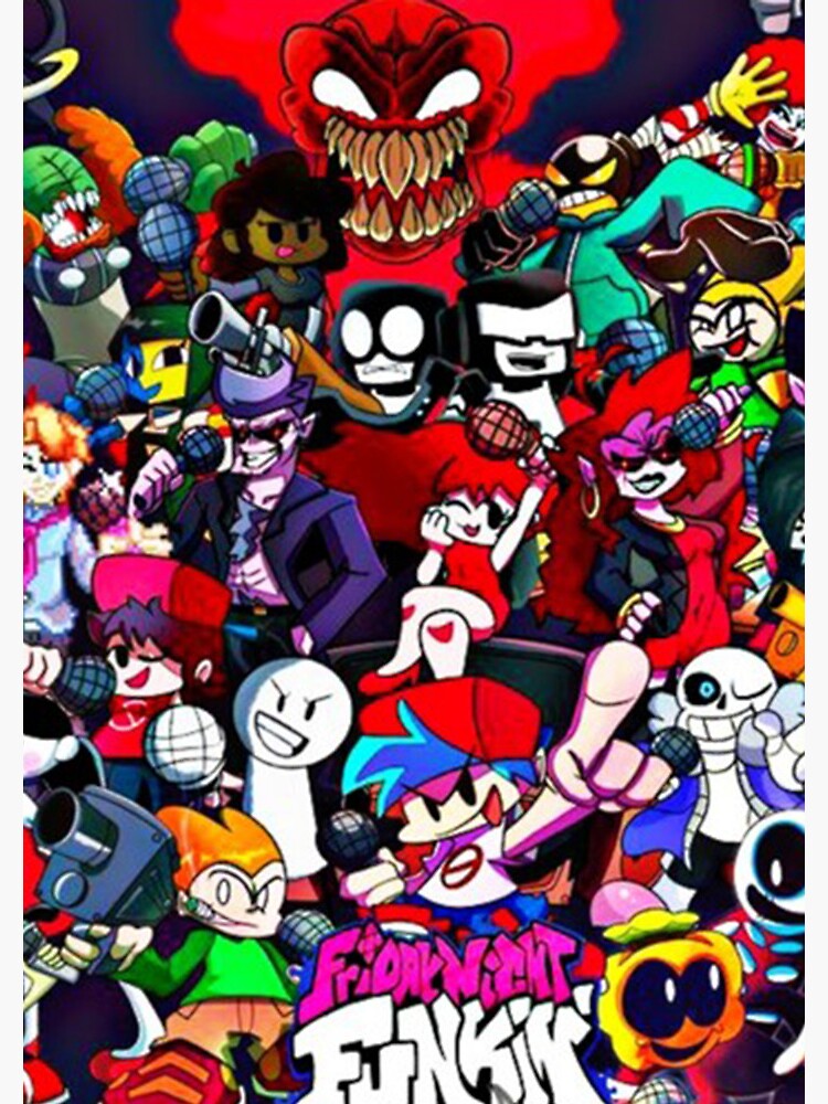 "Friday Night Funkin Characters fnf game " Spiral Notebook for Sale by ...