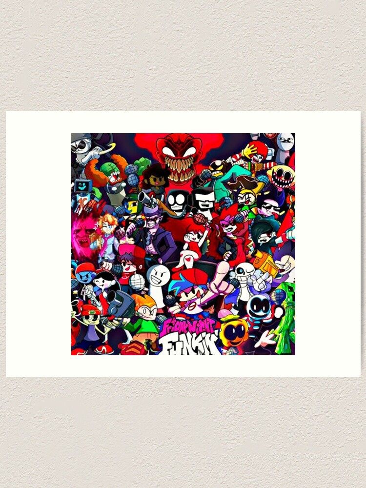 "Friday Night Funkin Characters fnf game " Art Print for Sale by ...