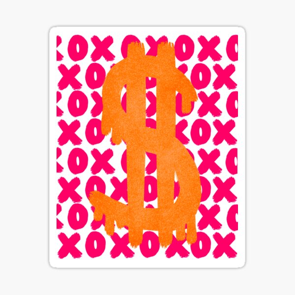 "Preppy XOXO dollar sign" Sticker for Sale by mollsdesignss | Redbubble