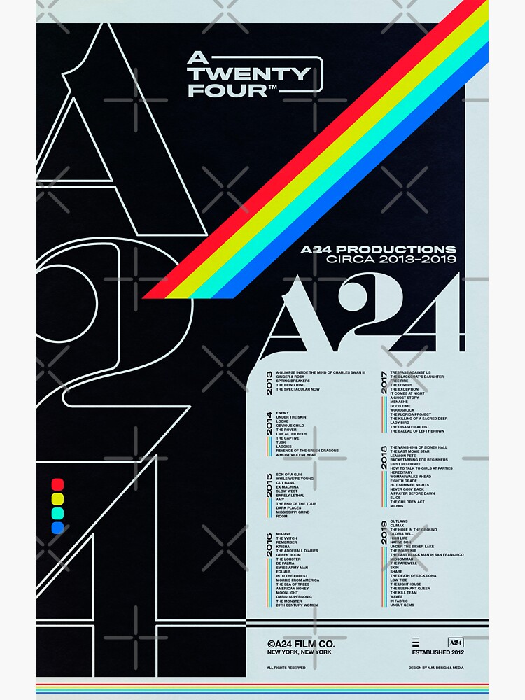 "A24 poster " Sticker for Sale by Samsar | Redbubble