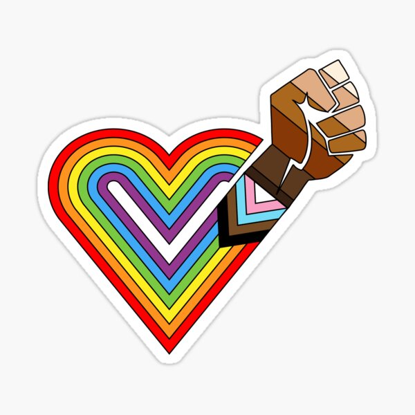 "Pride Heart BLM Fist" Sticker for Sale by talaboofry | Redbubble