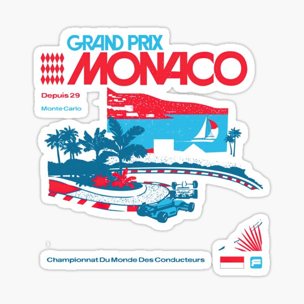 "Monaco F1 Grand Prix Monte Carlo" Sticker for Sale by MattheShop ...