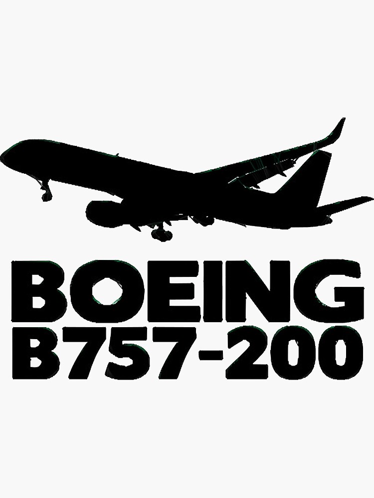 "Boeing B757-200 Silhouette Print (Black) " Sticker for Sale by ...