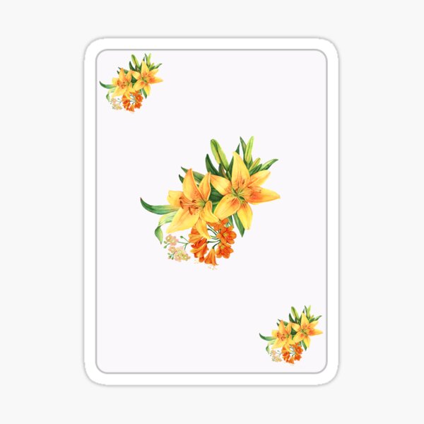 "Playing card yellow lily " Sticker for Sale by Latasha13 | Redbubble