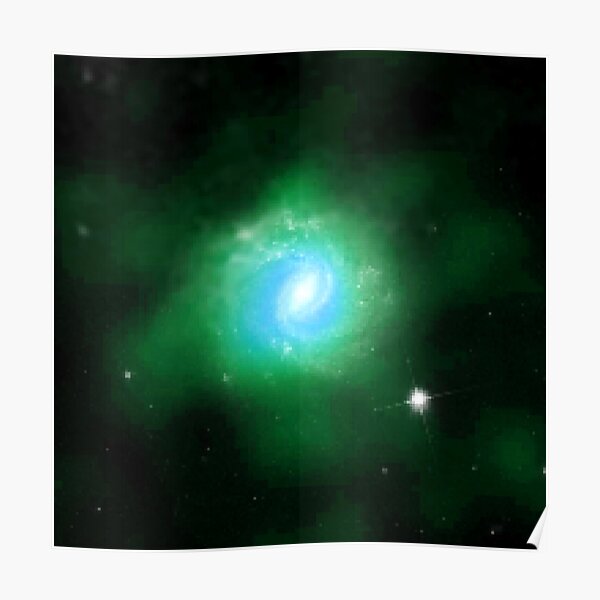 "16-Bit Pixel Art Galaxy IC 3639 Green Version by Ancient Teknologi ...