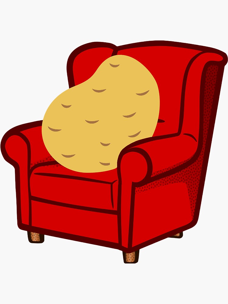 "Couch Potato" Sticker for Sale by halfwayeveryday | Redbubble