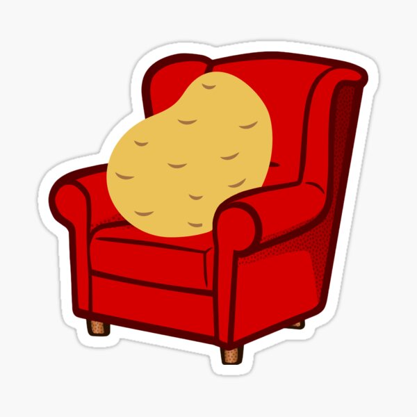 "Couch Potato" Sticker for Sale by halfwayeveryday | Redbubble
