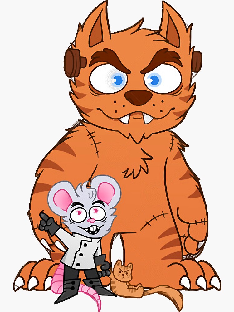 "Dr Catnip and his monster cat MouseTrap " Sticker for Sale by ...