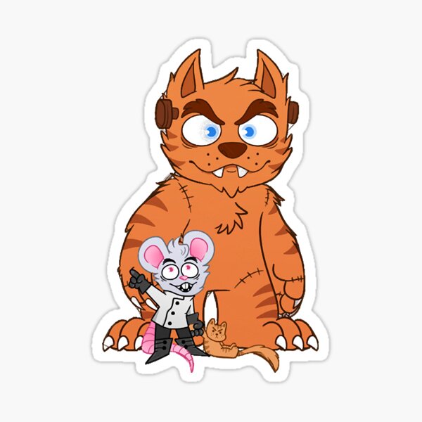 "Dr Catnip and his monster cat MouseTrap " Sticker for Sale by ...