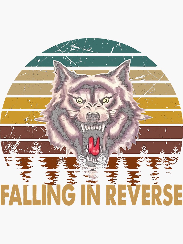 "wolf face falling in reverse tour text white black shirt gift fans ...