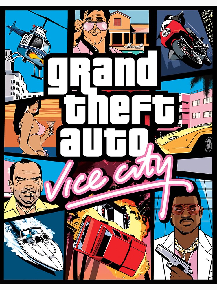 "Grand Theft Auto Vice City Shirt, Vice City Game Shirt" Sticker for ...