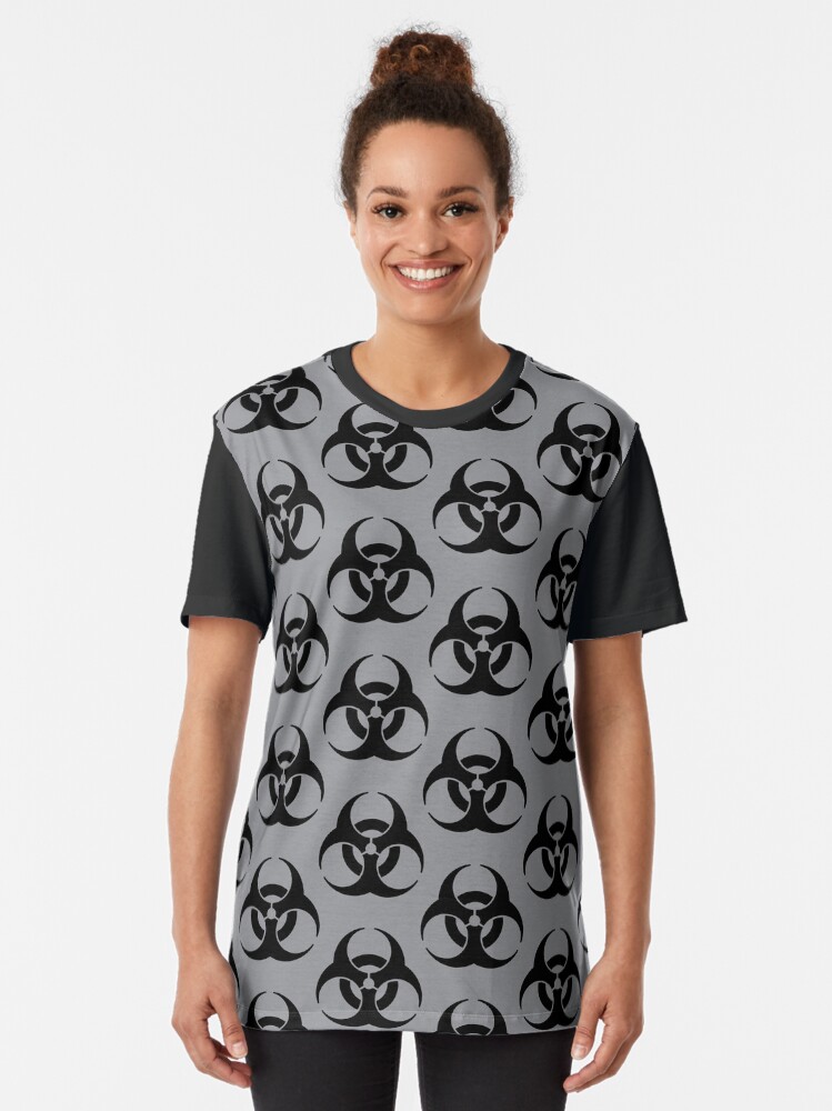 "Black and Gray Biohazard Pattern" T-shirt for Sale by oddmatter ...