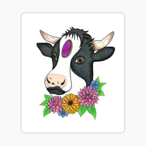 "Cow" Sticker for Sale by urbanewbie | Redbubble