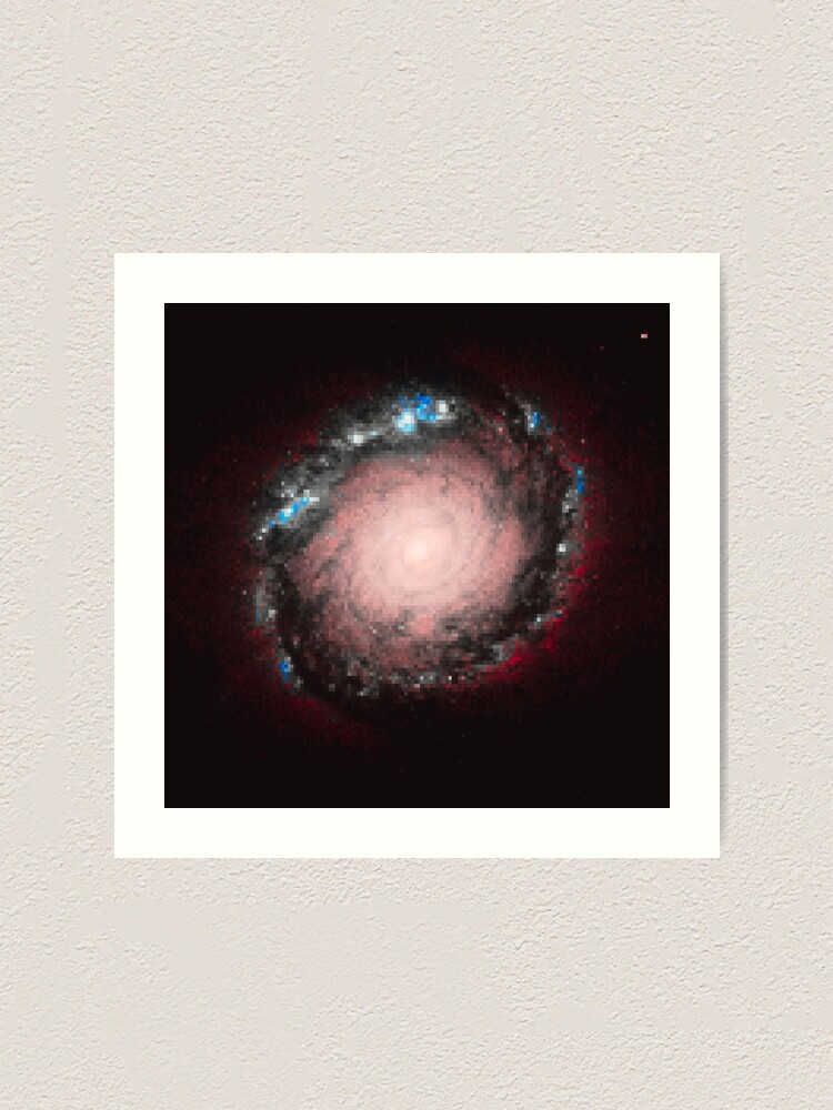 "16-Bit Pixel Art Galaxy NGC 1512 Black and Red by Ancient Teknologi ...