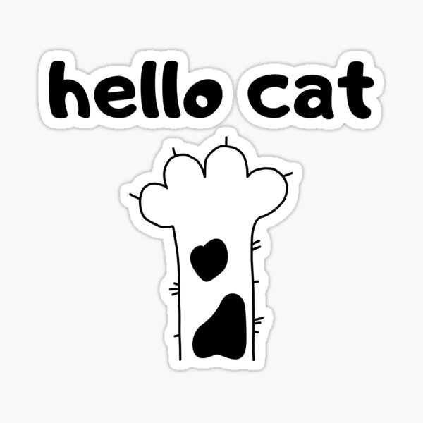 "Hello cat" Sticker for Sale by marunstudio | Redbubble