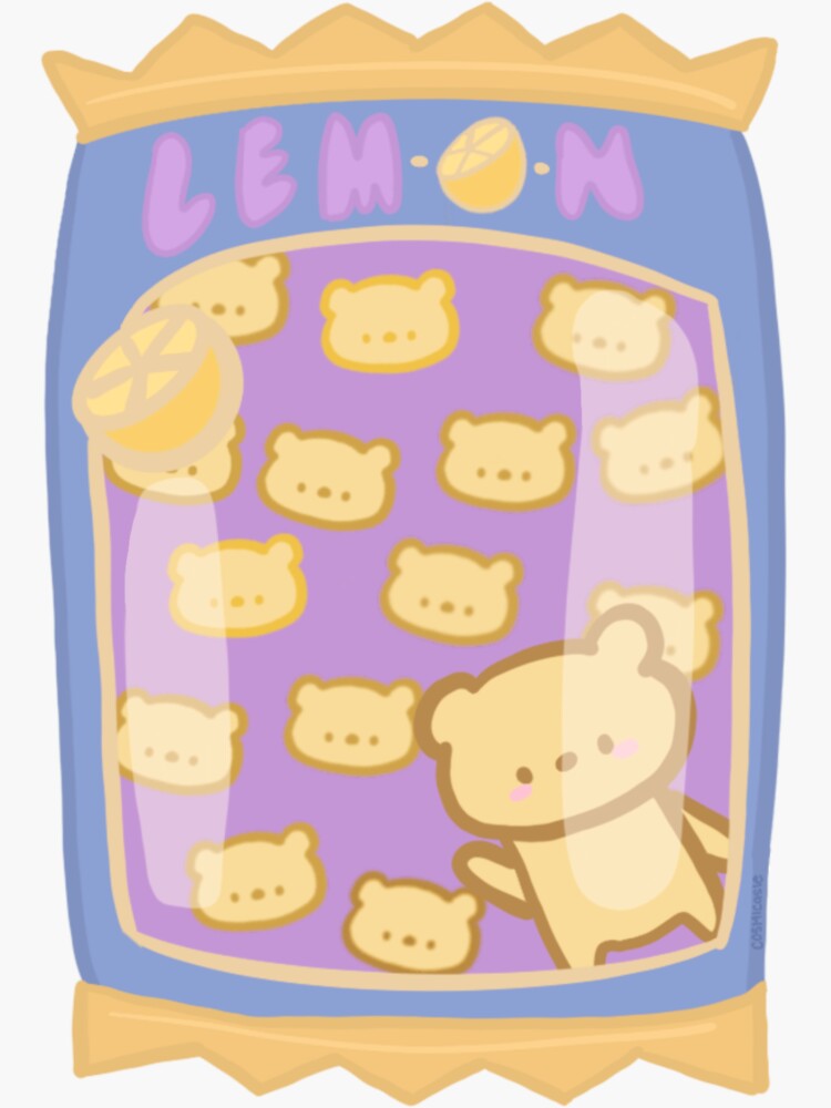 "lemon bear chips" Sticker for Sale by yoongispenpal | Redbubble