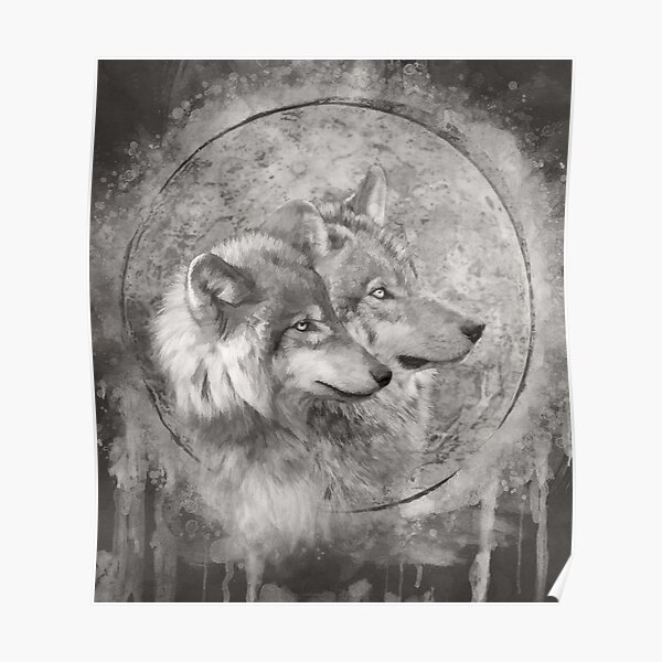 "Wolf Love" Poster for Sale by LeanneM333 | Redbubble