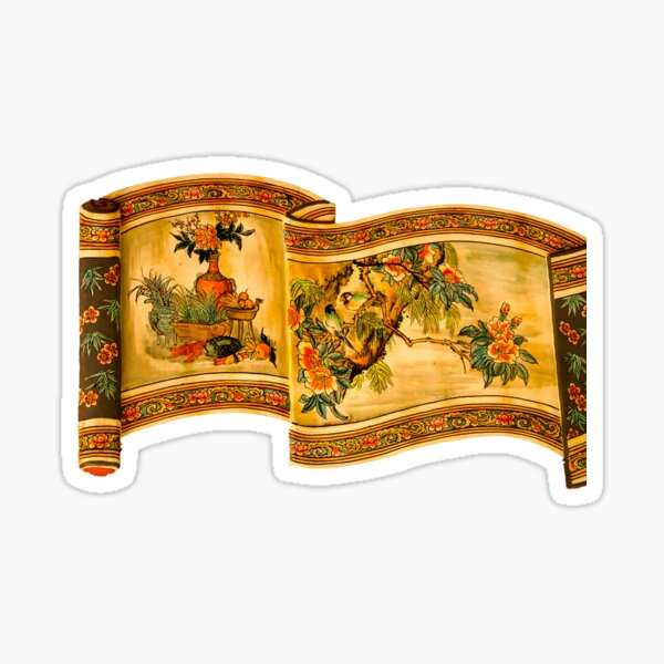 "Chinese scroll" Sticker for Sale by indiafrankk | Redbubble