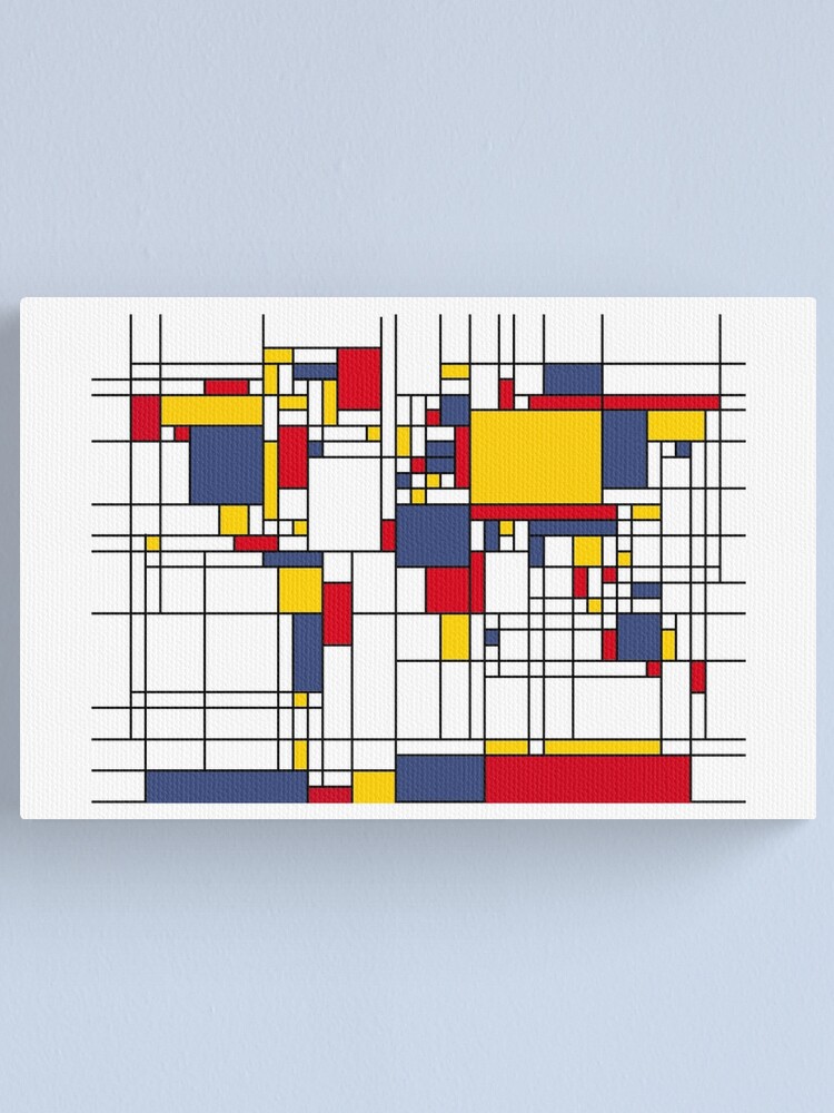 "Map of the World Map in the style of Piet Mondrian, Art Print (202 ...