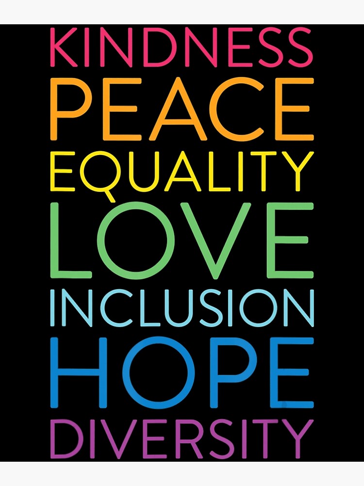 Póster «Paz Amor Inclusión Igualdad Diversidad Derechos Humanos» de ...