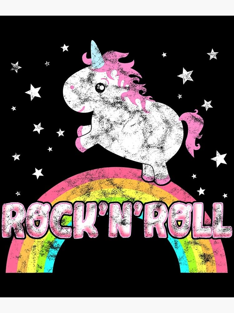 "Ironic Cool Unicorn Rock'n'roll Music Festival" Poster for Sale by ...