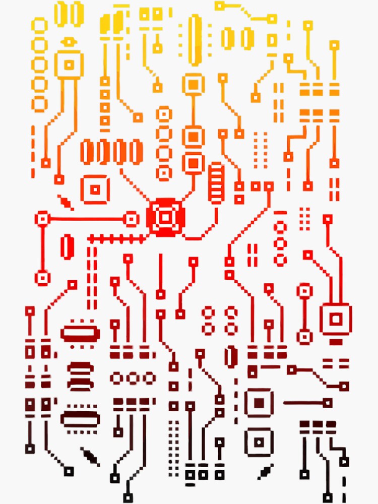 "Engineer Computer Circuit Board Engineering Cpu Binary" Sticker for ...