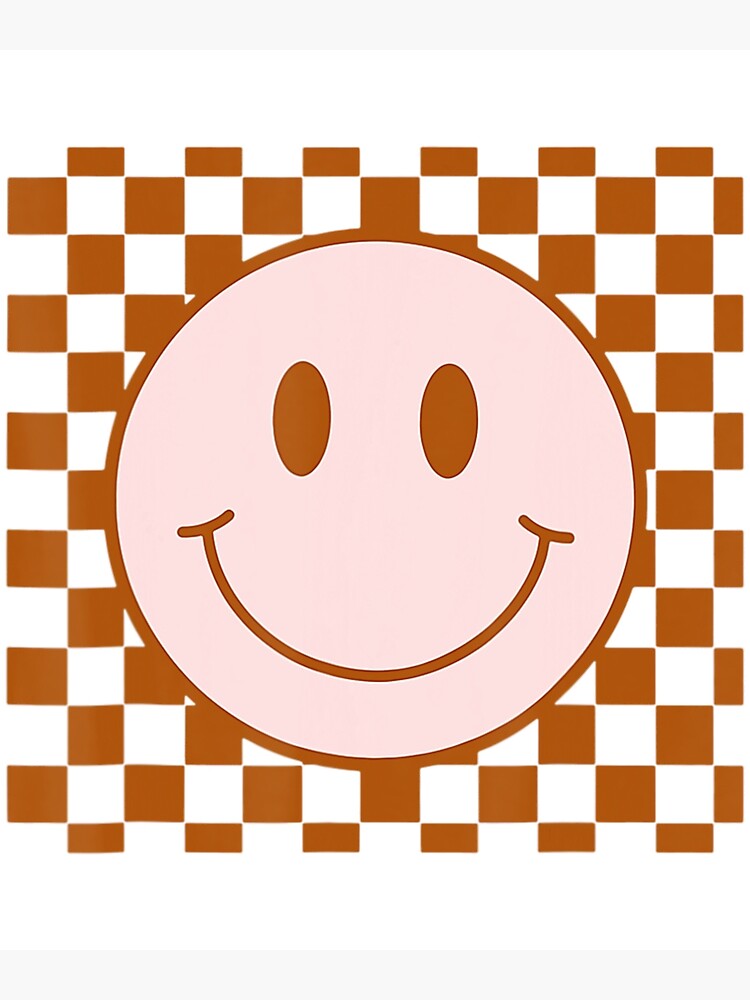 "Checkered Pattern Smiley Face Retro Smile Face" Art Print for Sale by ...