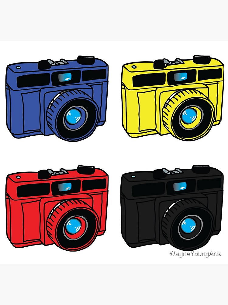 "Primary Colors Retro Cameras" Art Print by WayneYoungArts | Redbubble