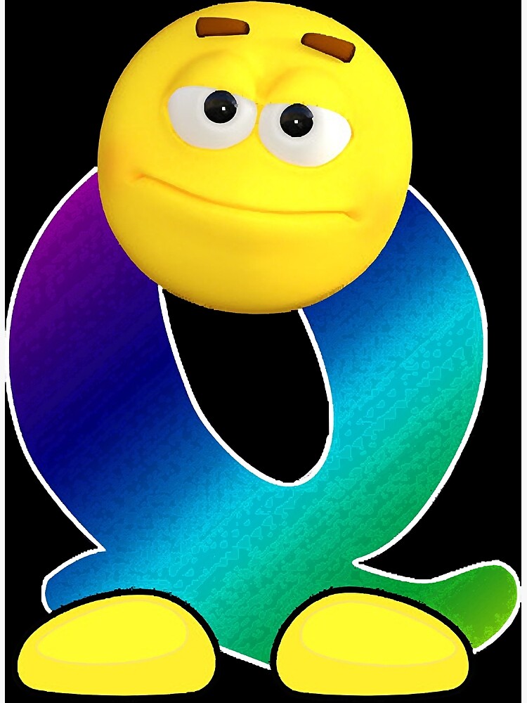 Lámina fotográfica «Letra Q Alfabeto Smiley Monogram Face Emoji Camisa ...