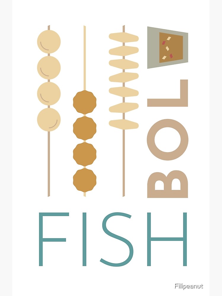 "Fishbol or Fish balls Filipino street food simple, minimalist art ...