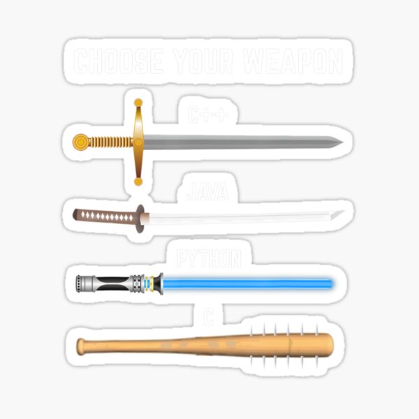 "Programmer Choose Your Weapon For Devs" Sticker for Sale by baroibeo ...