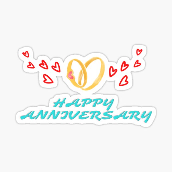 "Happy anniversary" Sticker for Sale by Annap16 | Redbubble
