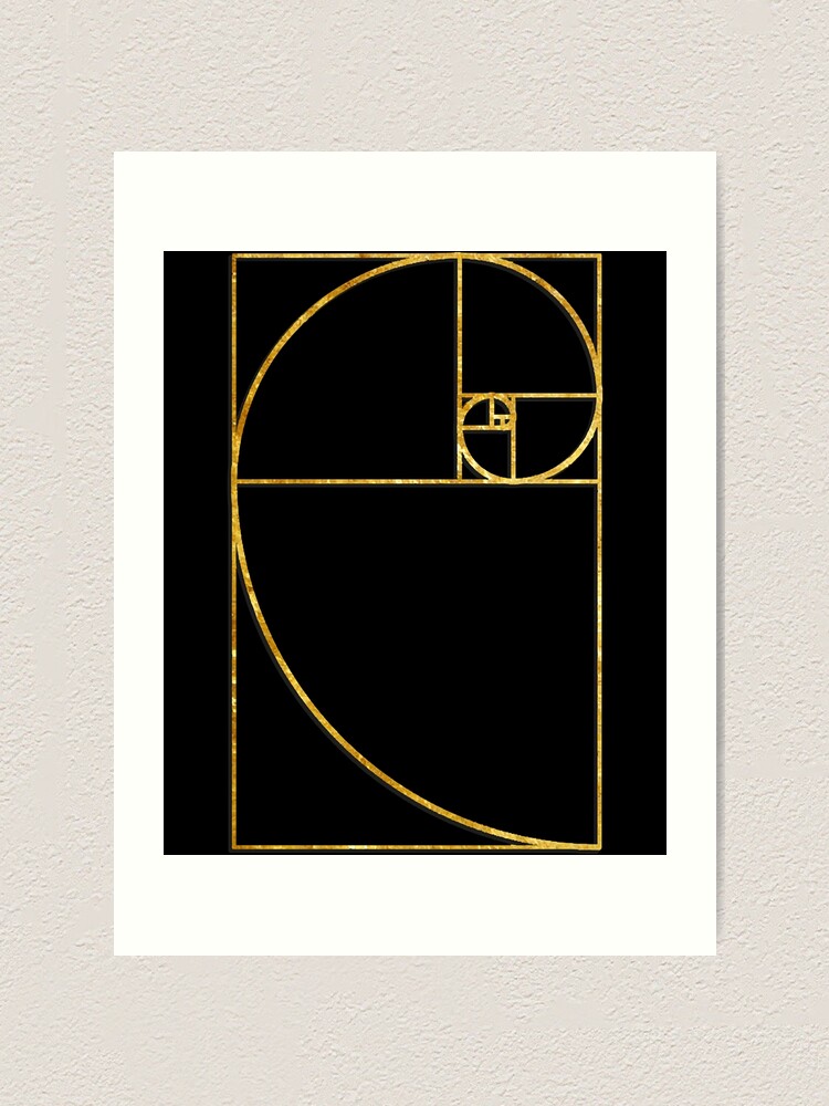 "Golden Ratio Sacred Fibonacci Spiral " Art Print for Sale by ...