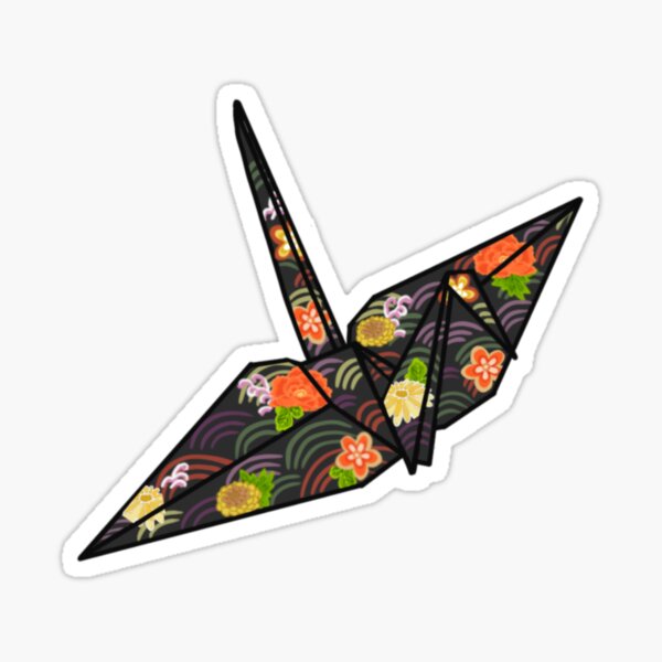 "Black Paper Crane" Sticker for Sale by purpl3canvas | Redbubble