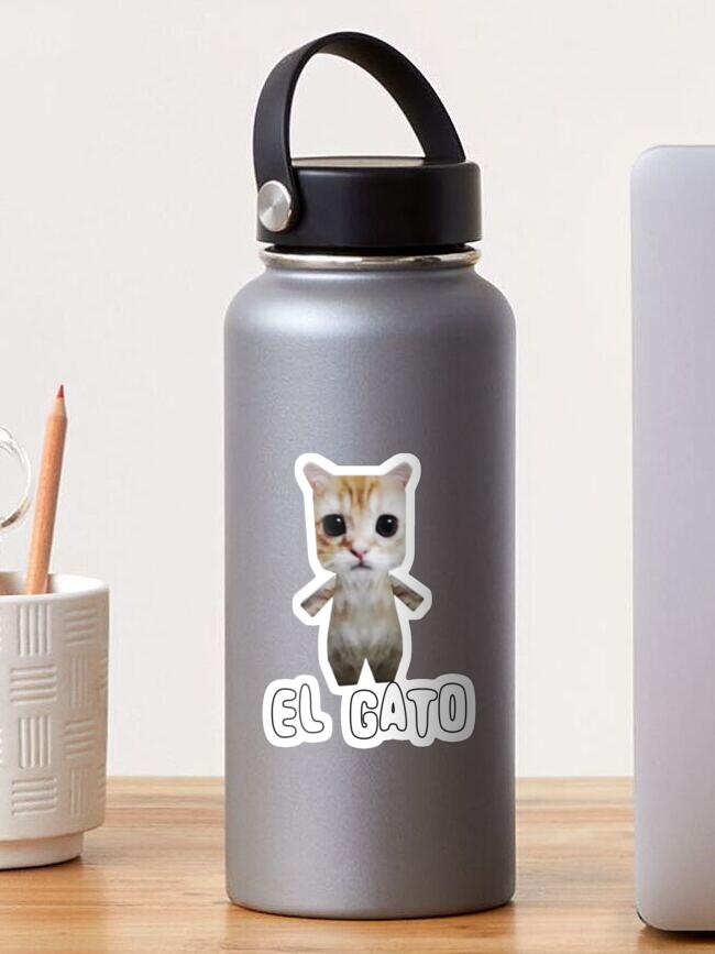 "El gato cat memes funny " Sticker for Sale by SwazzDdraws | Redbubble