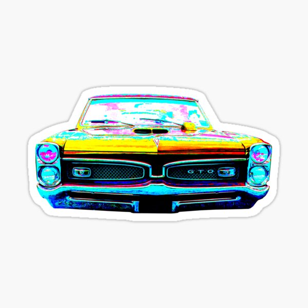 "Pontiac GTO 1960s American classic car polychrome" Sticker for Sale by ...