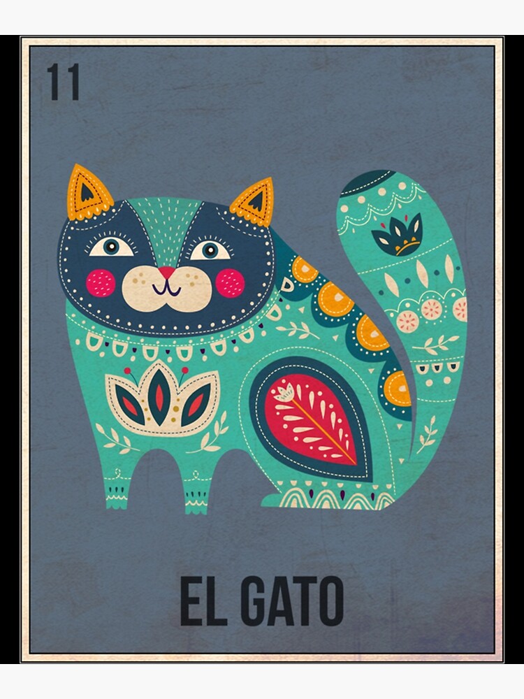 "Loteria Style Card - El Gato " Poster for Sale by SwazzDdraws | Redbubble