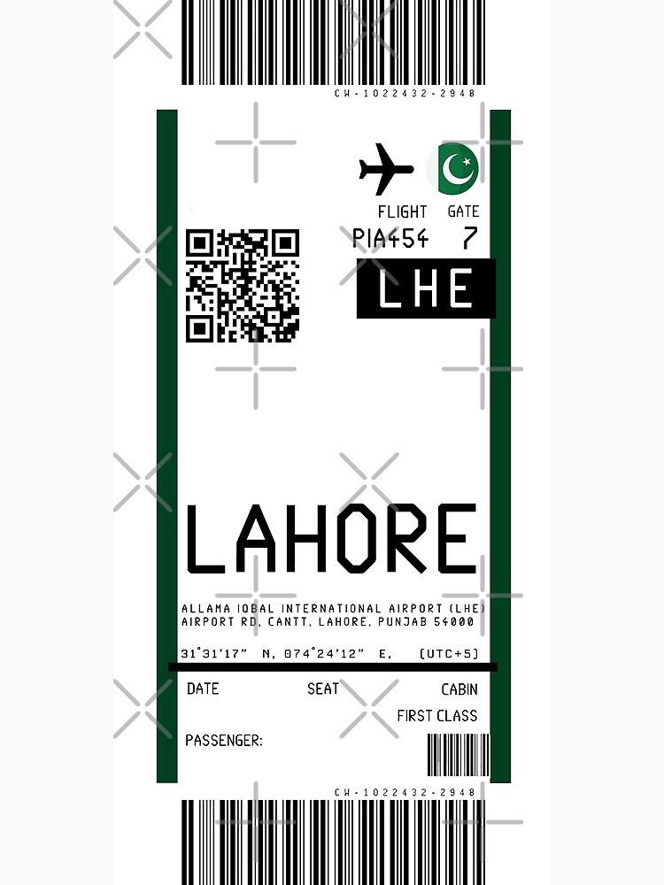 "Lahore Allama Iqbal International Airport (LHE) Boarding Pass ...