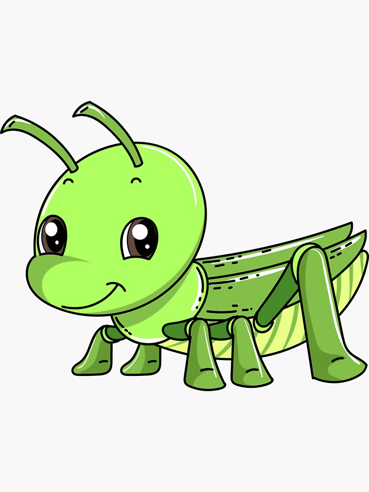 Cute Grasshopper Design For A Grasshopper Lover Sticker Sticker For Sale By Amberk1cira
